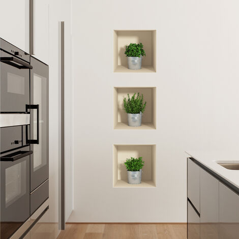 Sticker mural 3D effet herbes – Autocollant trompe l'œil 30x90cm ...