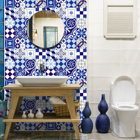 Sticker Mural Carrelage adhésif Cuisine Salle de Bain - 24 STICKERS ...