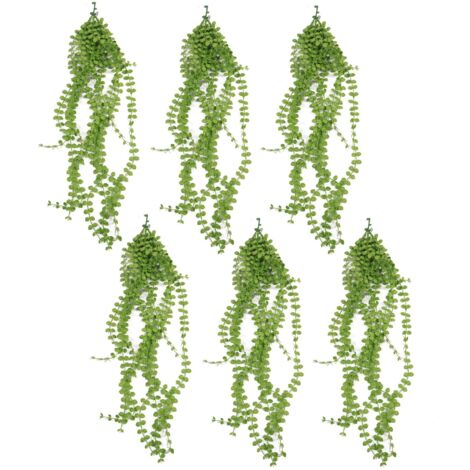 Pack of 6 x Hanging UV and Fire Resistant Artificial Plant Pearl String ...
