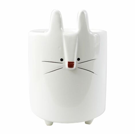 15cm Ceramic White Rabbit Planter