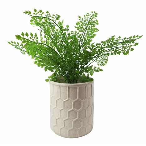 16cm White Honeycomb Ceramic Planter