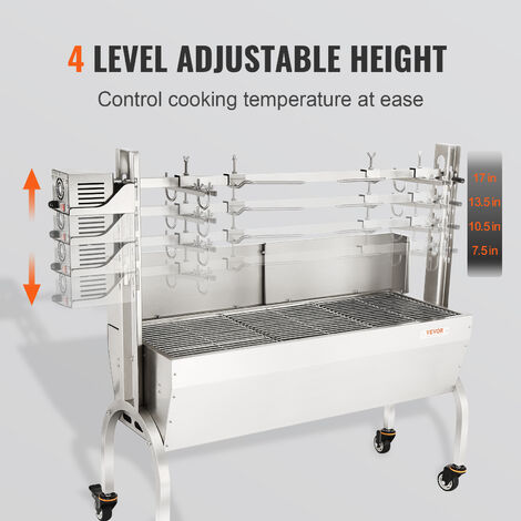 VEVOR Barbacoa de Carbón con Asador Electrico Carga de 60 kg Kit de ...