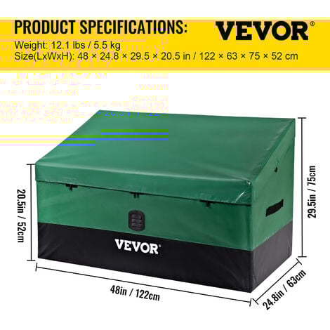 VEVOR Caja de Almacenamiento para Exteriores 100 Galones Arcón de ...