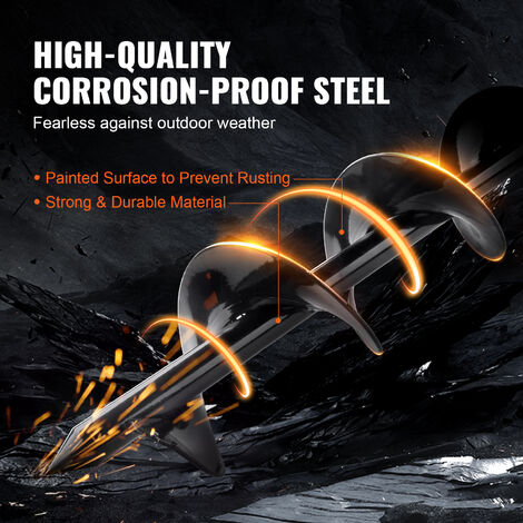 VEVOR Broca de barrena para plantar, Broca de barrena de jardín de 3 x ...