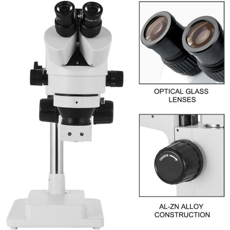 VEVOR Microscopio Trilocular, 3,5X-90X Microscopio Estereo 55-75 mm ...