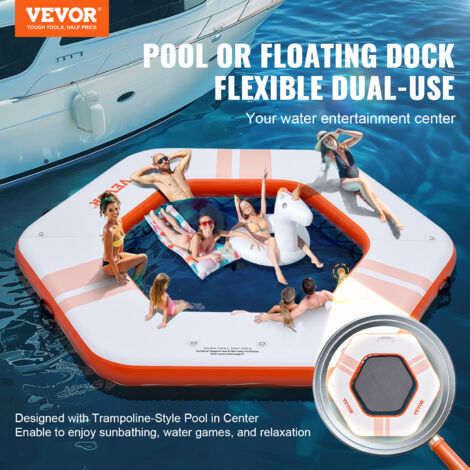 VEVOR Muelle Flotante Hinchable Plataforma de Muelle Hinchable Diámetro ...