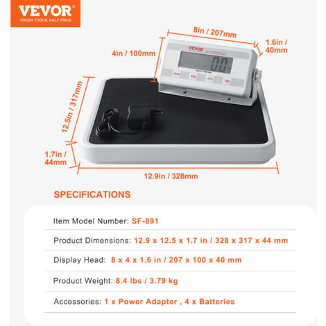 VEVOR Báscula medica portátil, báscula digital profesional para pesar ...