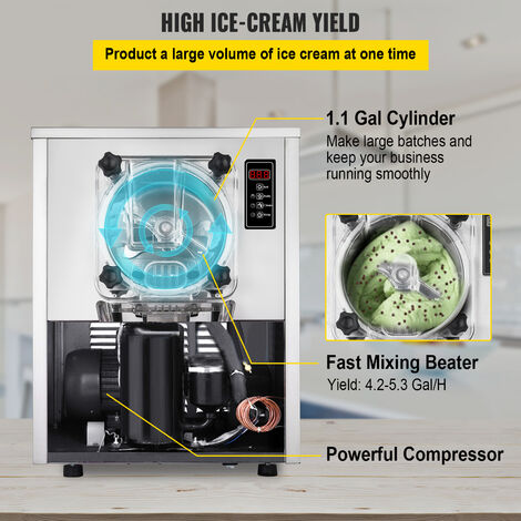 VEVOR Máquina Helados Duros 16-20 L/H Máquina de Helado de Servido Duro ...