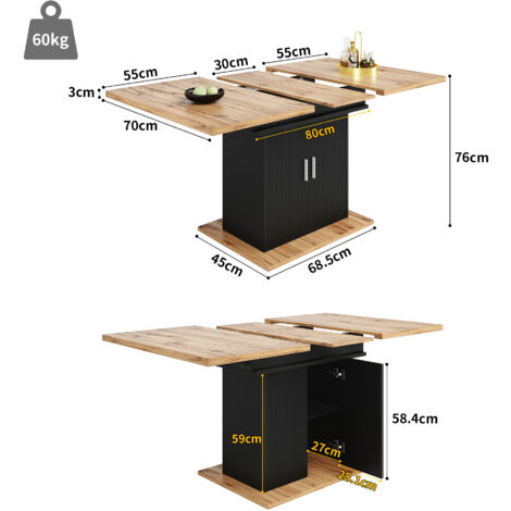 Table à manger table télescopique (140 x 70 cm), table à manger ...