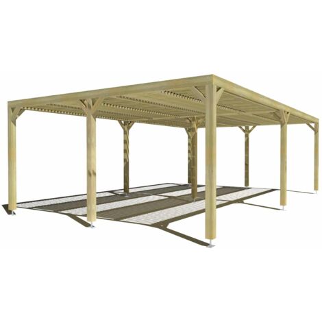 Pergola bois • 8m x 5m • indépendante • sens largeur • lames ...