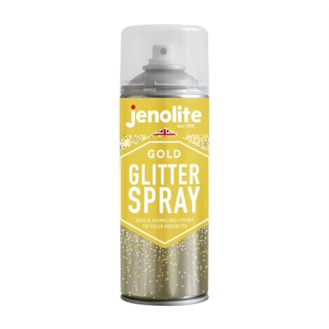 Gold - 1 x 400ml Aerosol - JENOLITE Glitter Spray Clear Sealant - Gold ...