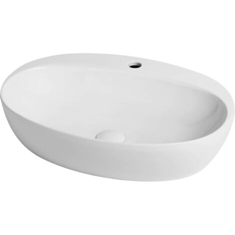 Lavabo à poser ovale blanc brillant - Azzurra Ceramica Circle