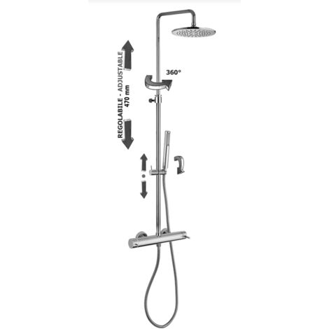 Colonne de douche réglable avec mitigeur chromé - Paffoni New Mini Master