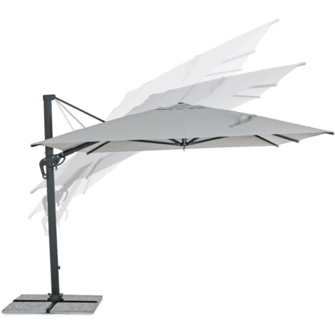 Parasol rectangulaire 4x3 m Austin avec mât latéral en aluminium ...