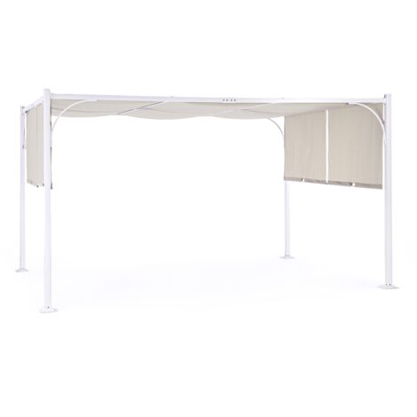 Abitare – Tonnelle de jardin 4x3 m – Structure en acier peint blanc mat ...