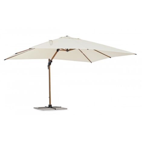 Parasol rectangulaire 4x3 m Harvey avec mât latéral en aluminium effet ...
