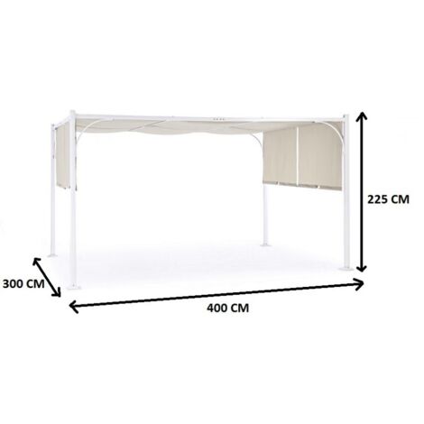 Abitare – Tonnelle de jardin 4x3 m – Structure en acier laqué ...