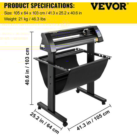 VEVOR Vinyl Schneideplotter Max. Papiereinzug 870 mm, Folienschneider ...