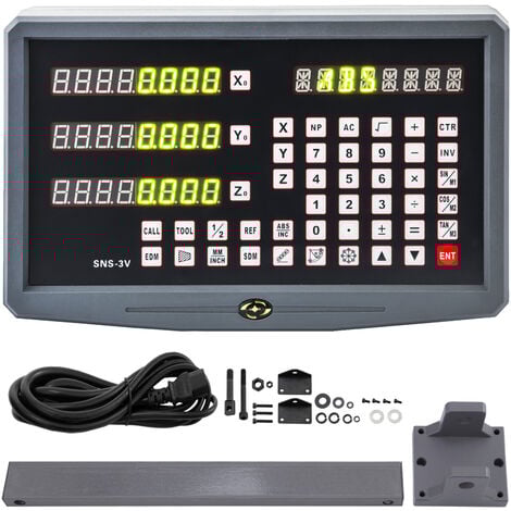 VEVOR Multi-Functional 3 Axis Digital Readout Display DRO with Precision Linear Scale for Lathe ...