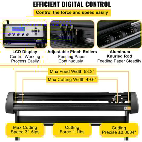 VEVOR Vinyl Schneideplotter 1350 mm, Folienschneider Max. Schnittbreite ...