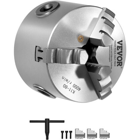 VEVOR 3-Backen-Drehfutter, 80 mm, selbstzentrierendes Spannfutter, 2-63 ...
