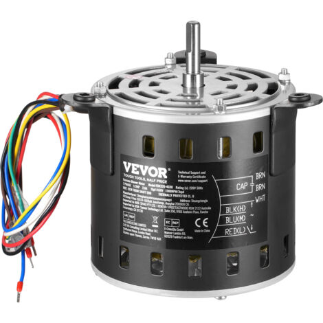 VEVOR 1/2 PS Gebläsemotor, 220 V, 2,6 Ampere, 1300 U/min, 3 Gang (1300 ...