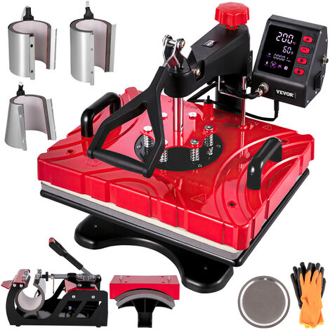 VEVOR Hitzepresse 38 x 30 cm Transferpresse Rot T-Shirtpresse ...