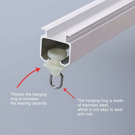 100 pièces Rouleaux de Rail de Rideau-(Blanc) Rail intérieur Crochet de ...