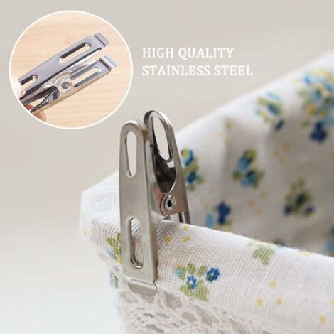 Lot de 20 Pinces à Linge INOX( Argent ) , 4.5 cm Petites Pinces à Linge ...