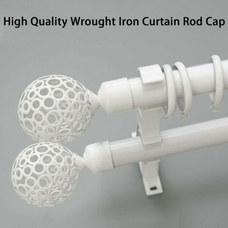 2pcs Embout Tringle à Rideaux 28mm Blanc, Paire Embout De Tringle à ...