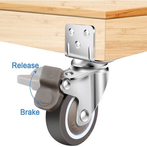 4 Pcs Petites Roulettes pour Meubles 32mm Roulette Pivotante pour Table ...