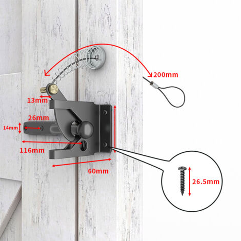 Verrou de Portail Verrouillage automatique-Serrure Métal à Boulon ...