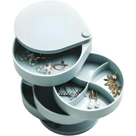 Coffret à bijoux à 2 niveaux en velours vert foncé pour femmes, boucles ...