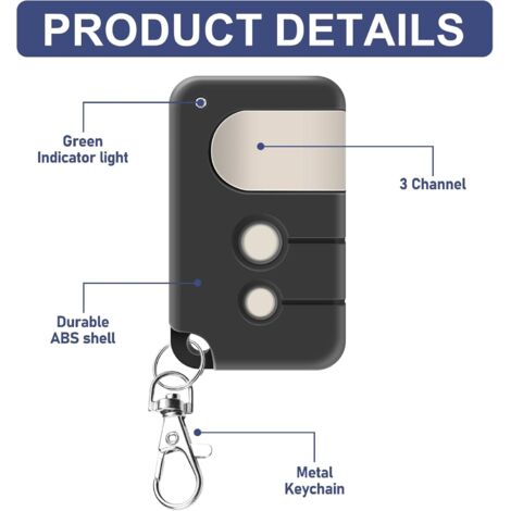 2 Télécommande d'ouverture de Porte de Garage Compatible avec ...