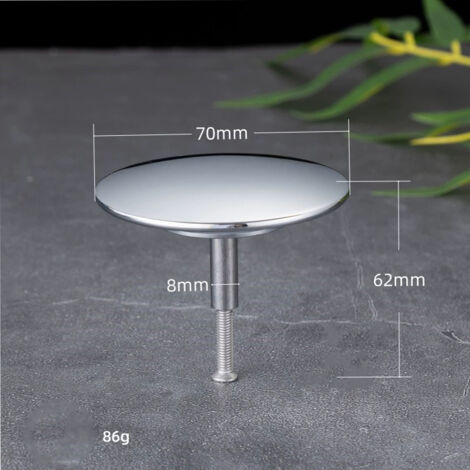Bouchon de Bain Universel, Bouchon de vidange chromé avec Double Joint ...
