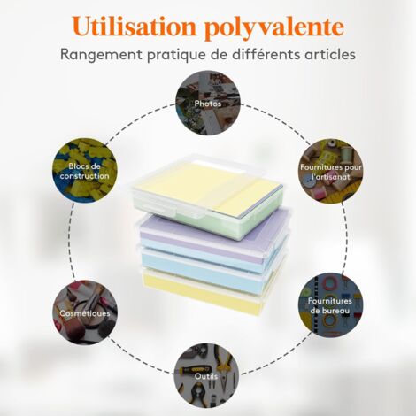 Lot de 4 Boite de Rangement A4 avec Couvercle, Boite Rangement Document ...