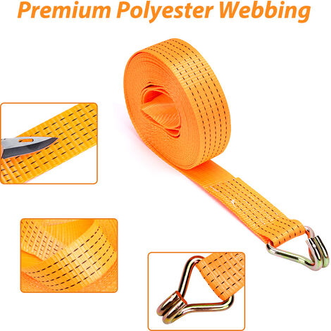10x professional ratchet lashing strap lashing straps 2-part. 5t 5000kg 8m