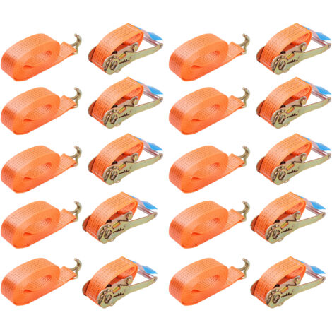 10x Sangle de serrage Sangle à cliquet 5000kg 6 m50 mm for Transport Voitur