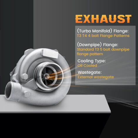 T3 T4 t04e Turbo Charger 0.5 A/R 0.63 T04E w/ oil inlet Line & feed ...