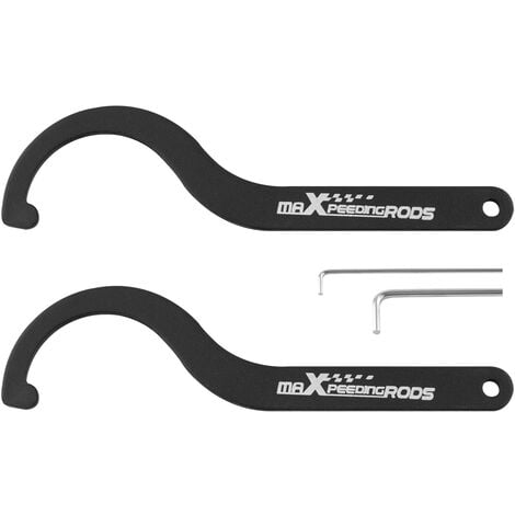 Pair of 3 inch STEEL Large wrench Adjustable Sleeve Coilover Spanner ...