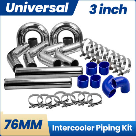 3" 76MM TUYAU TUYAUTERIE UNIVERSAL ALUMINUM INTERCOOLER TURBO PIPING ...