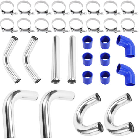 2.5" 63.5mm UNIVERSAL 8 PIECE ALLOY ALUMINIUM TURBO INTERCOOLER PIPE KIT