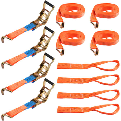 4X Heavy Duty Ratchet Ties Down Straps 38mm 2.9Meter Lashing Cargo ...