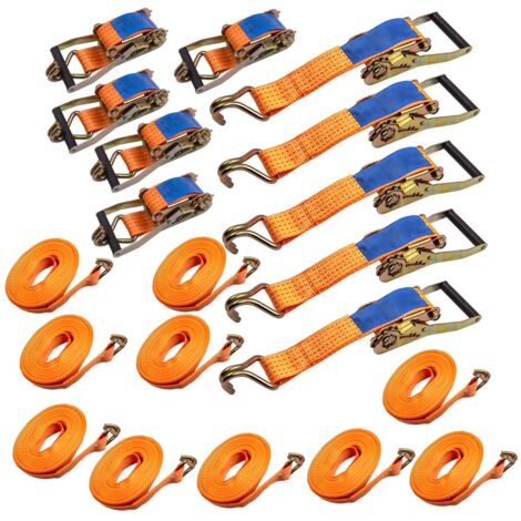 10x Ratchet Straps Tie Down 50mm X10 Meter 5 tons Heavy Duty Claw Lorry ...