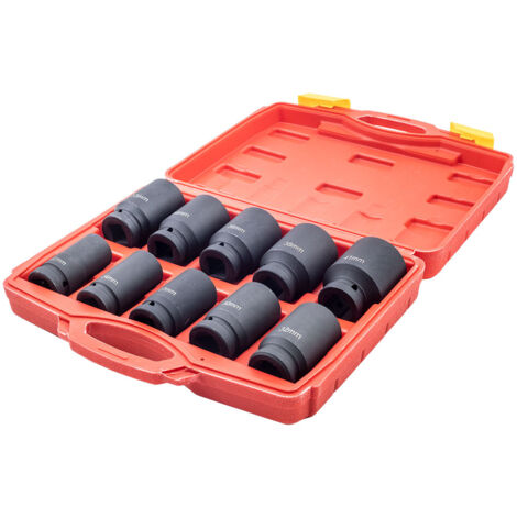10pcs 3/4 '' DRIVE DEEP IMPACT Socket Set 22-41mm 6-point Long Reach