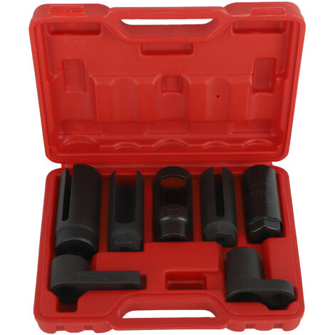 7Pcs Oxygen Sensor Socket Set Chasers Kit Thread Remove Tool Set 1/2" 3/8" Drive