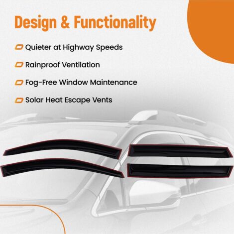 Side Window Rain Guards for VW Polo MK4 2002-2009 Wind Deflectors Black ...
