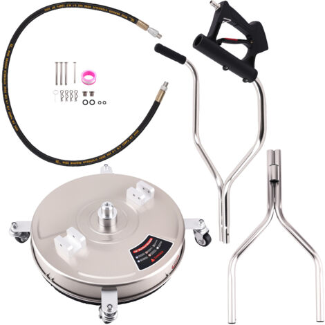 18" Pressure Washer Surface Cleaner 304 Steel 4 Swivel Wheels Quick Connect