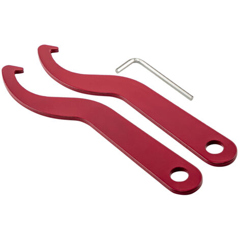 UNIVERSAL COILOVER SUSPENSION SPANNERS WRENCH PAIR Red Color