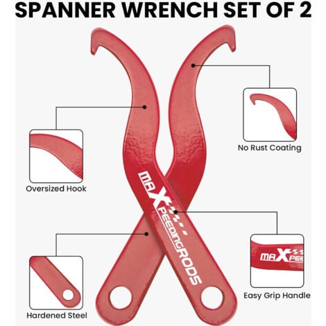 UNIVERSAL COILOVER SUSPENSION SPANNERS WRENCH PAIR Red Color